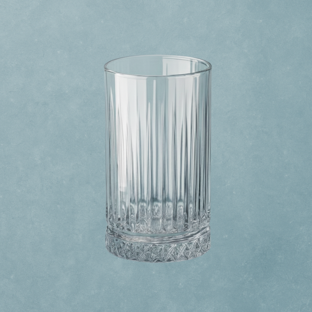 Prague Clear Ribbed Highball Glass